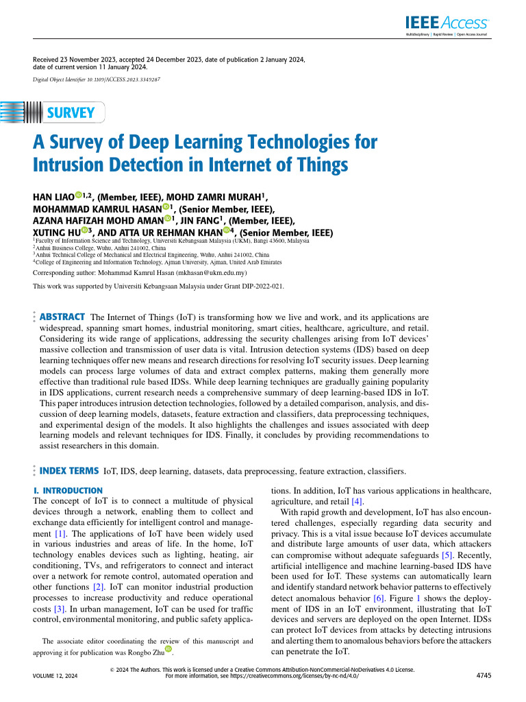 A Survey of Deep Learning Technologies For Intrusion Detection in ...