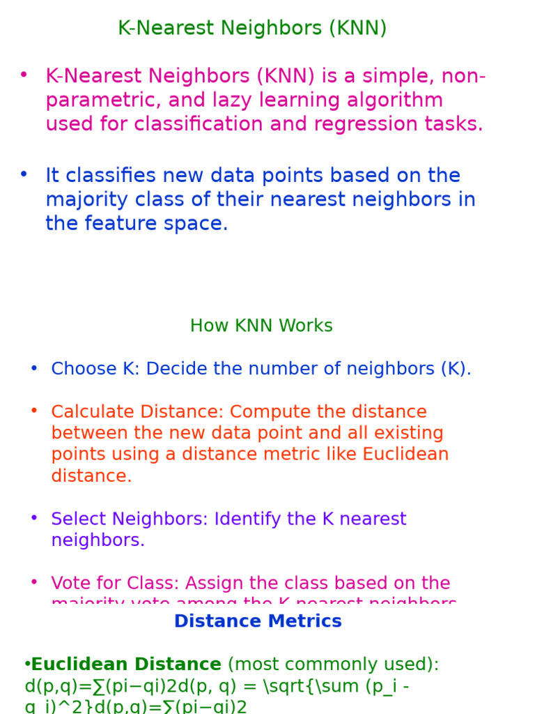 K-Nearest Neighbors (KNN) | PDF