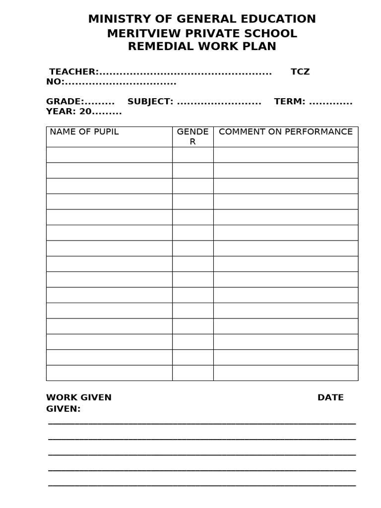Remedial Work Plan Format - Shiwa-1 | PDF