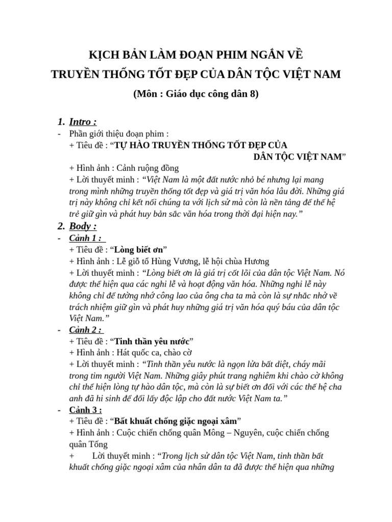 Kịch bản (GDCD) | PDF