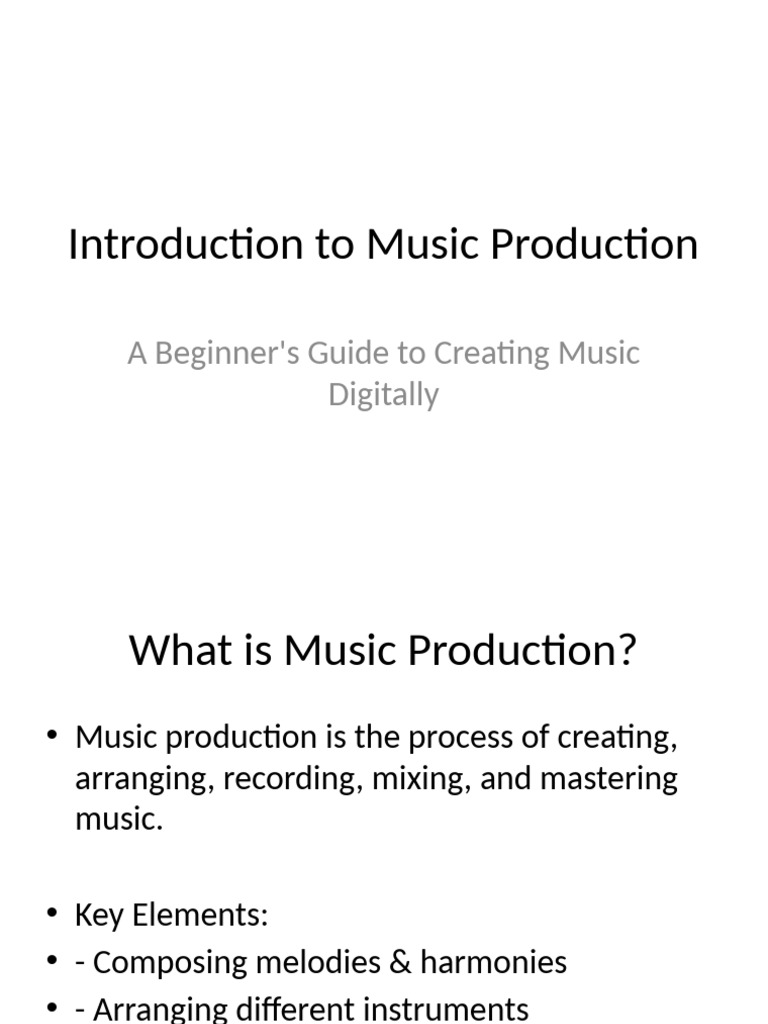 Introduction To Music Production | PDF