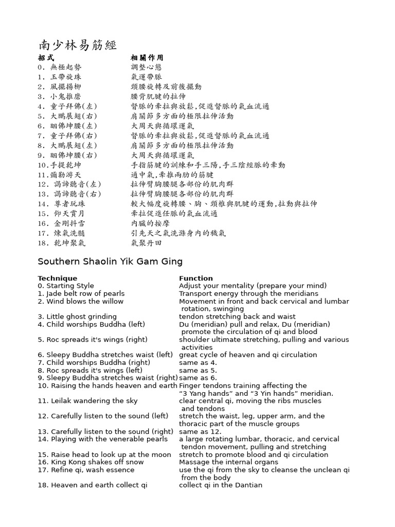 Shaolin Qigong Yik Gam Ging | PDF | Qi