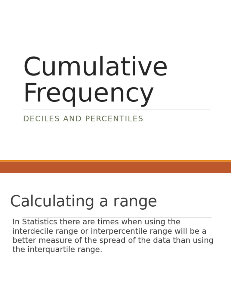 Cumulative Frequency - Deciles and Percentiles | PDF