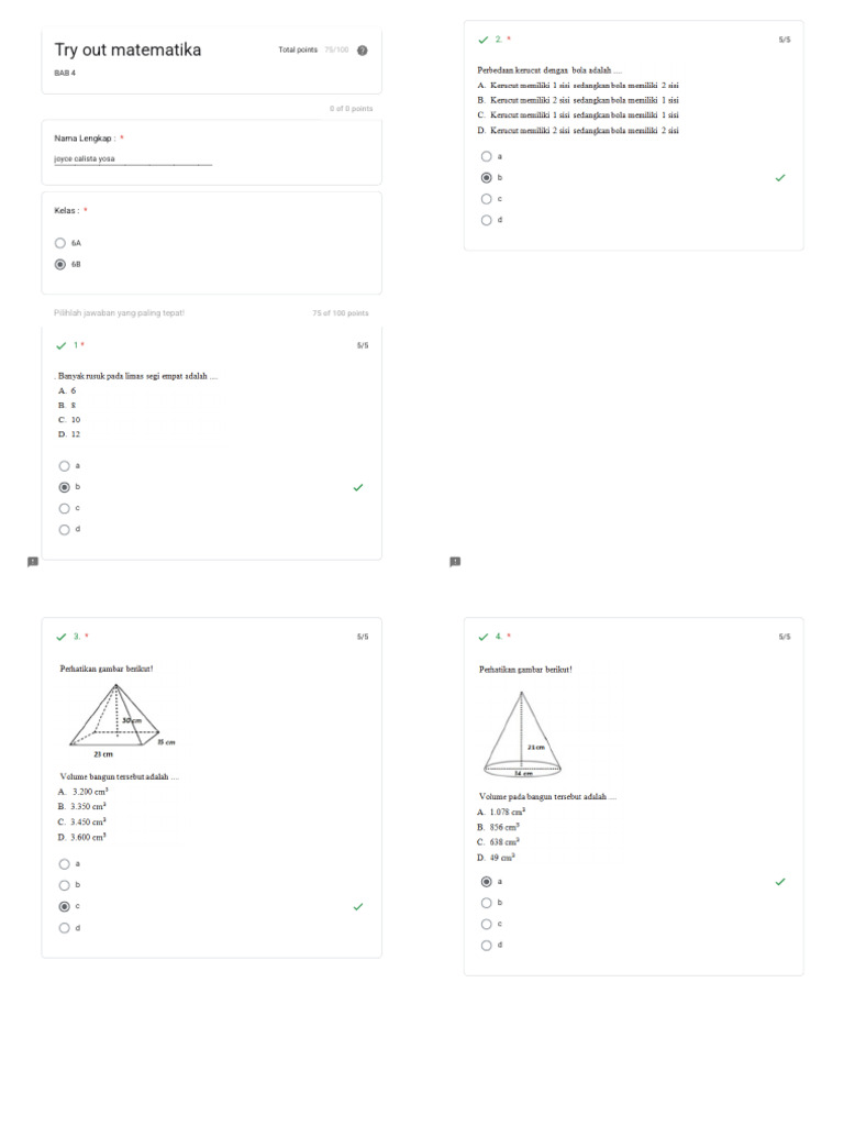 Try Out Matematika Bab 4 | PDF