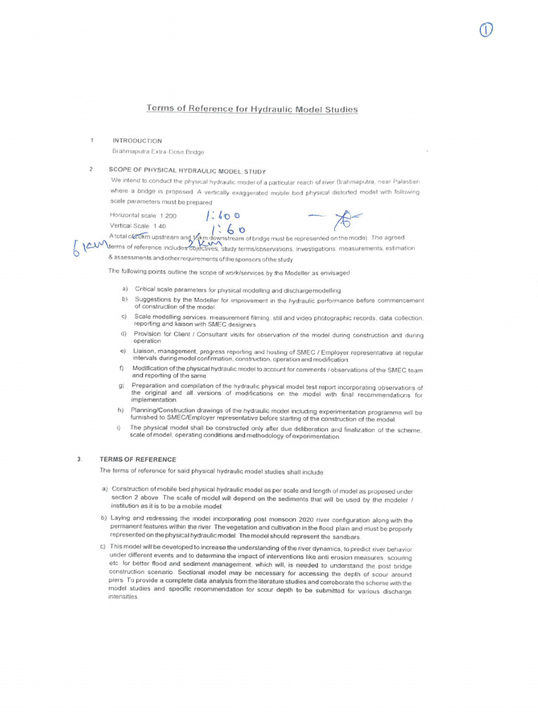 TOR - Hydraulic Model Studies | PDF