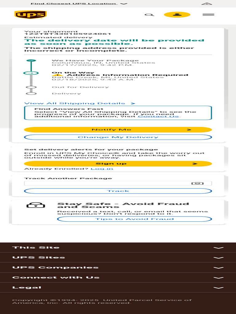 Tracking UPS - United States | PDF
