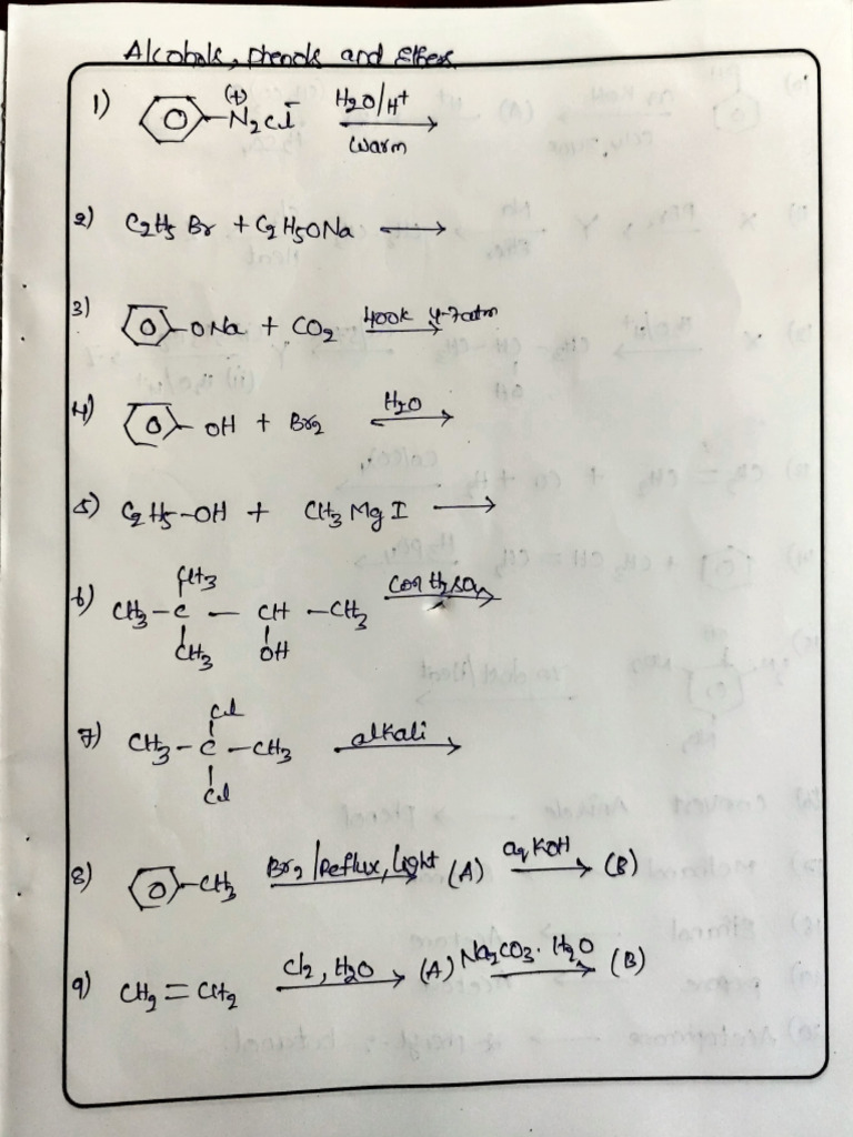 Alcohols, Phenols, Ethers | PDF