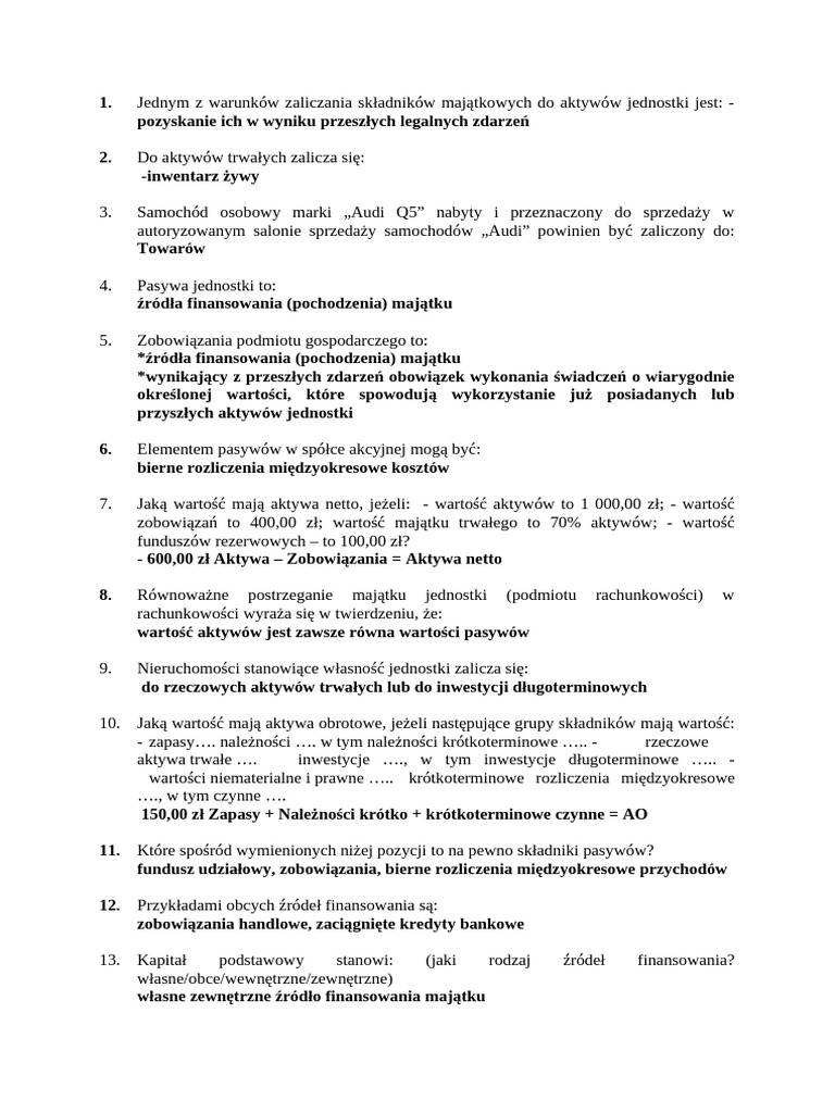 Ćwiczenia Rachunkowośc All in Zrobione | PDF