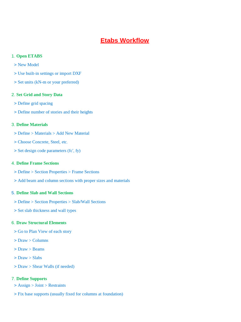 Etabs Workflow | PDF