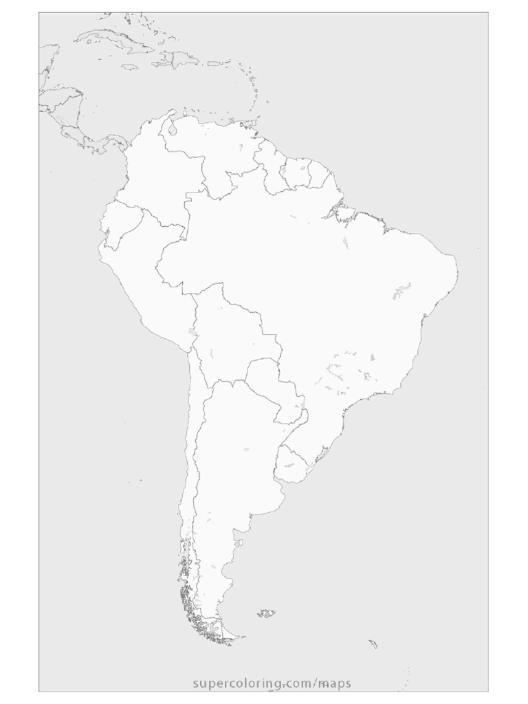 South America Map Coloring Page | PDF