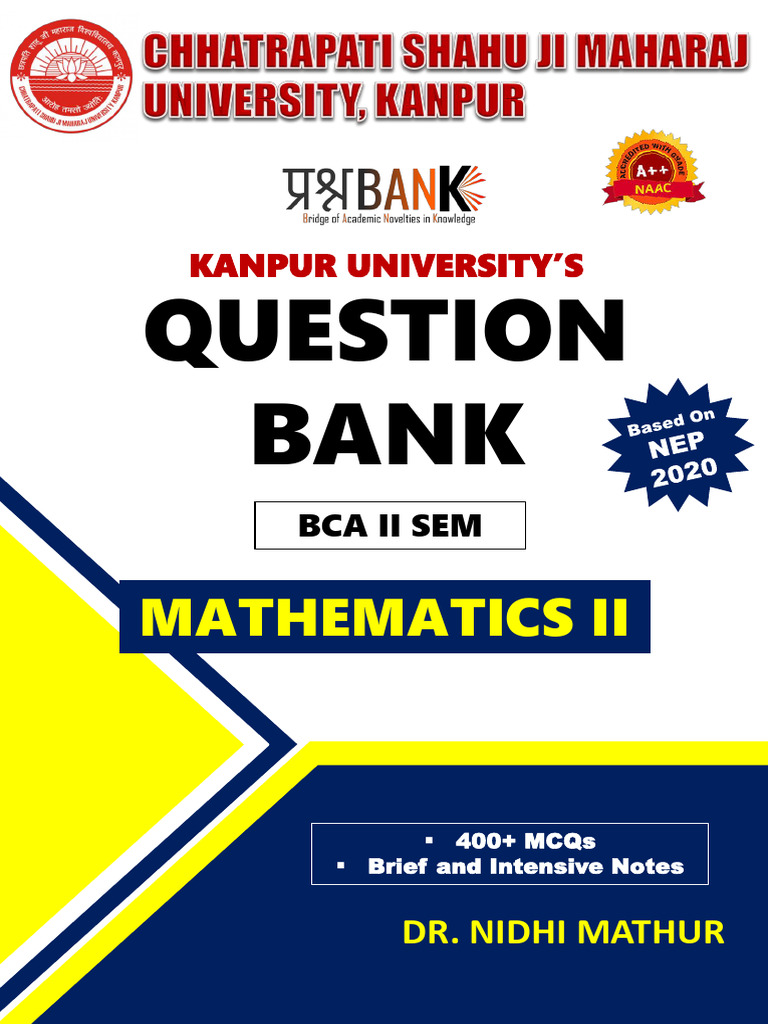 BCA II Sem Mathematics II Question Bank | PDF | Set (Mathematics ...