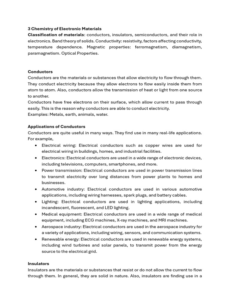 3 Chemistry of Electronic Materials-Classification of Materials (3 ...