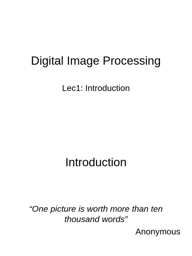 DIP1 Introduction 2013 | PDF | Digital Image | Image