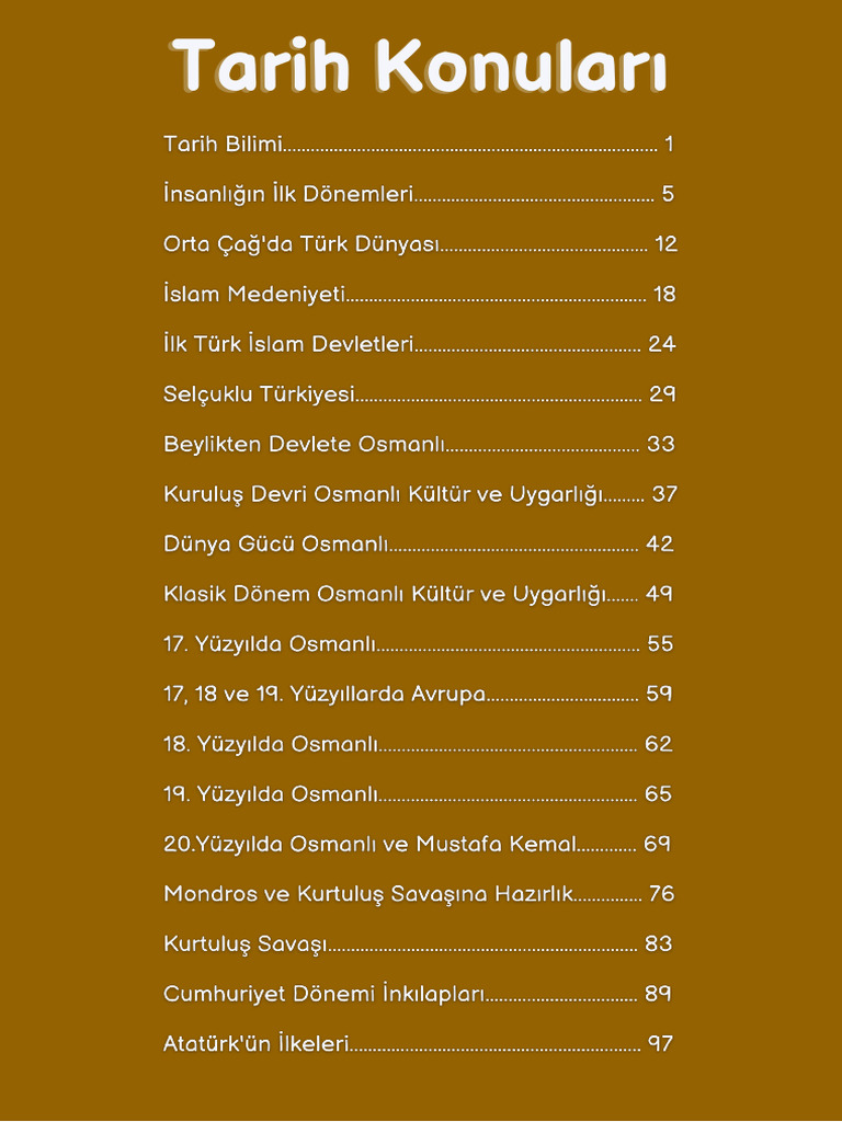 TYT Tarih Notlar | PDF