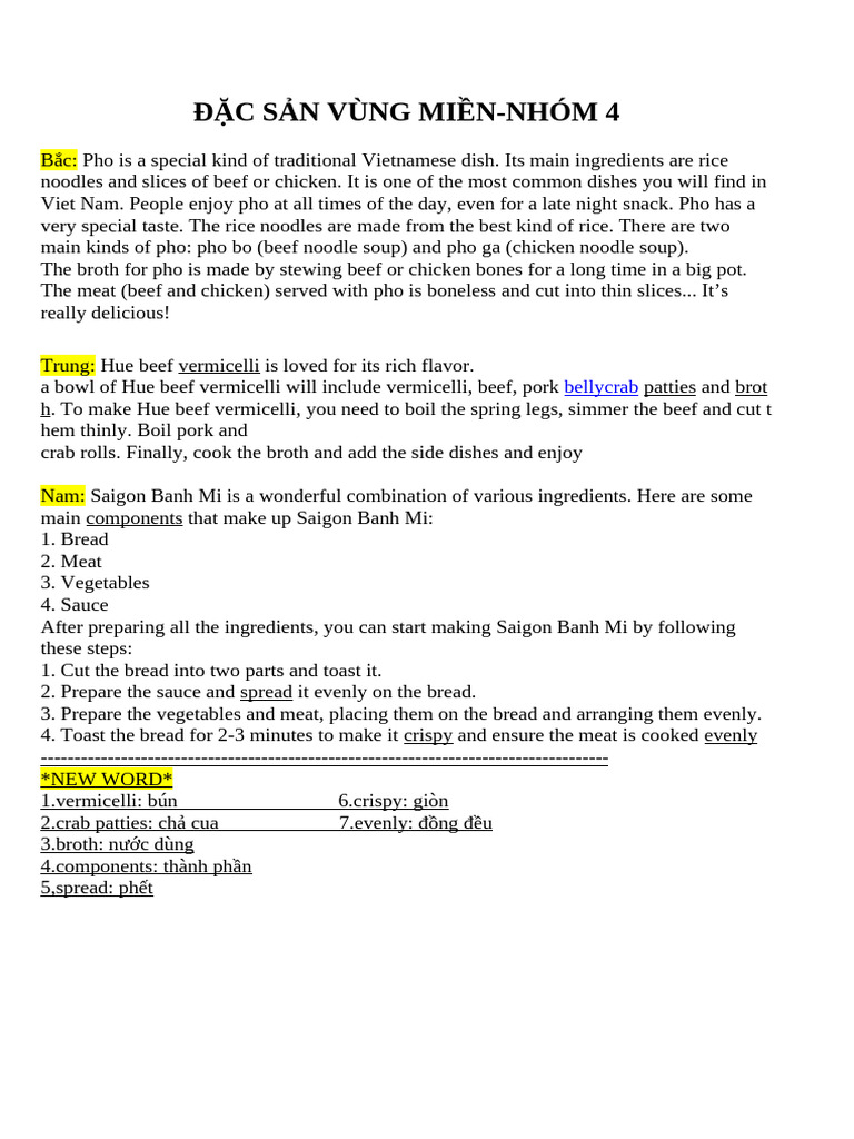 Speciality Food English Team 4 | PDF