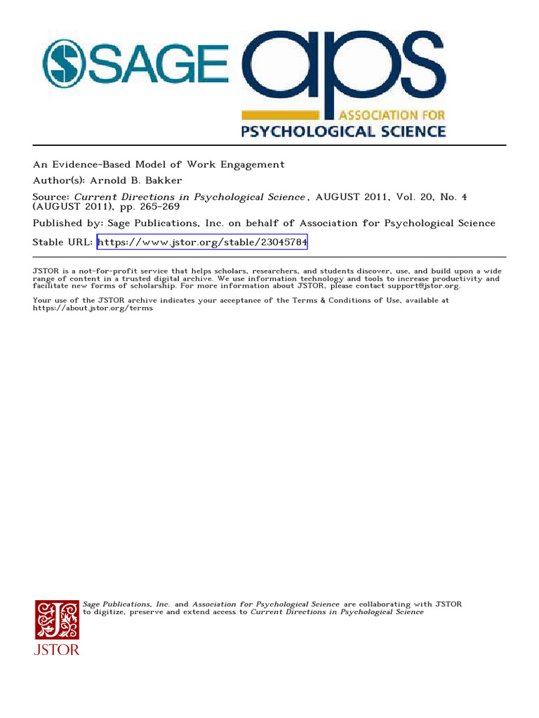 Evidence-Based Work Engagement Model | PDF | Motivational | Motivation