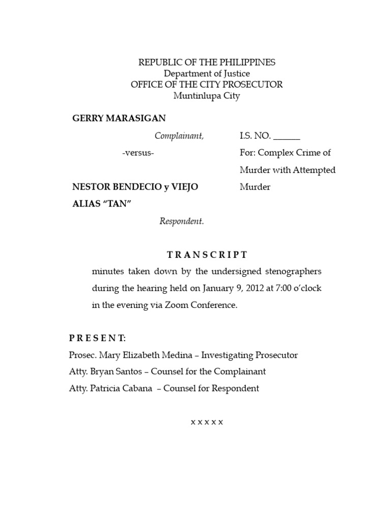 Clarificatory Hearing on Attempted Homicide | PDF | Legal Procedure ...