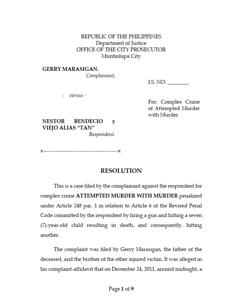 Resolution of The Office of The Prosecutor | PDF | Trials | Judiciaries