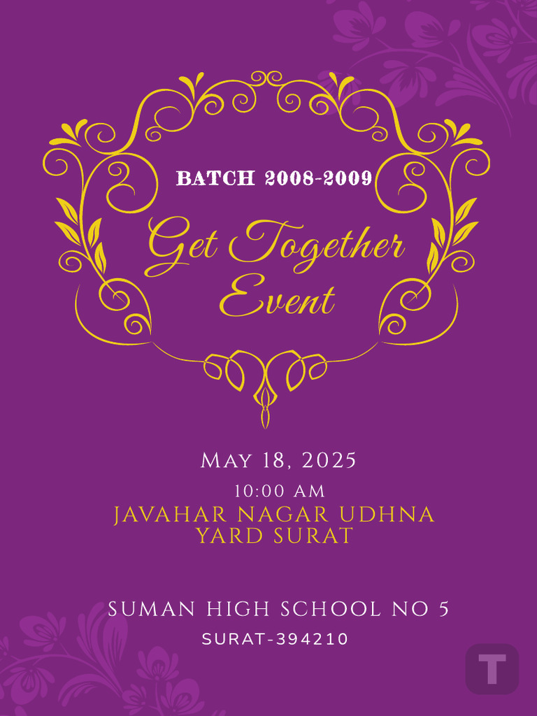 SUMAN HIGH SCHOOL Get Together Invitation Template | PDF