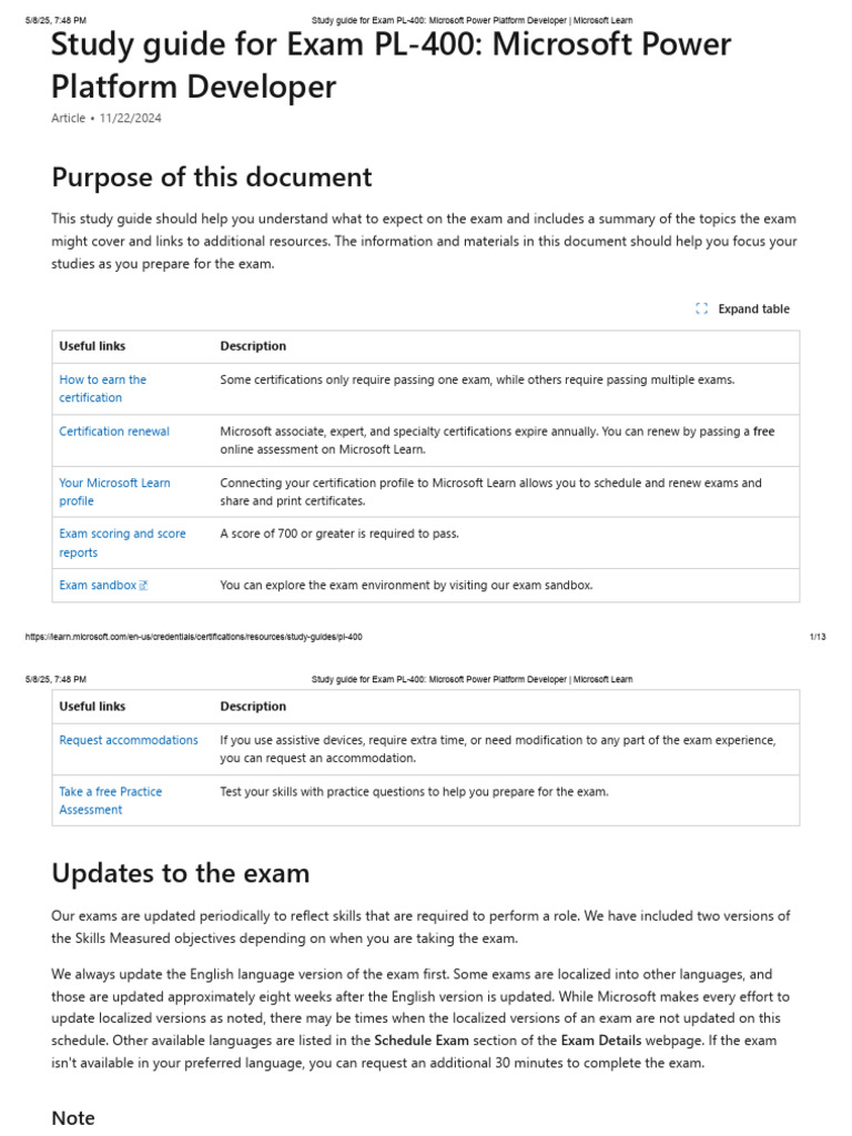 Study guide for Exam PL-400_ Microsoft Power Platform Developer ...