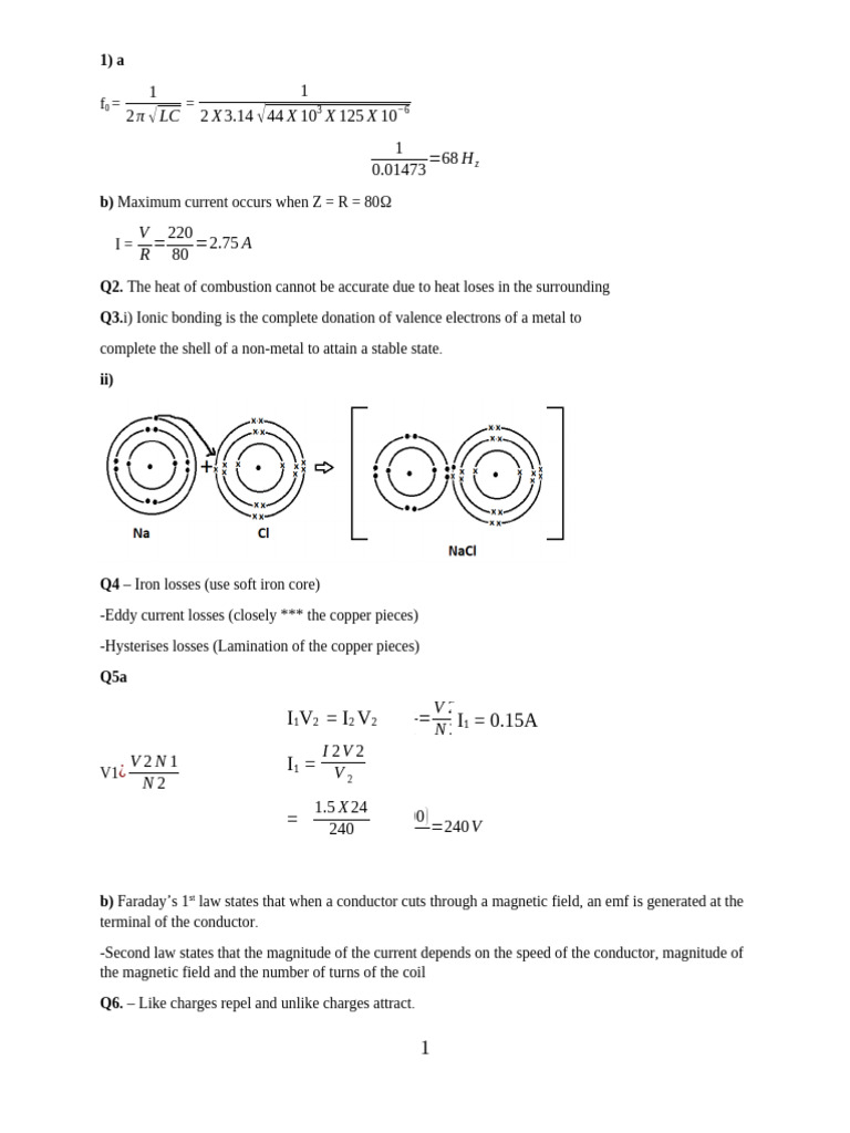Physics Concepts and Calculations Explained | PDF | Passivity ...