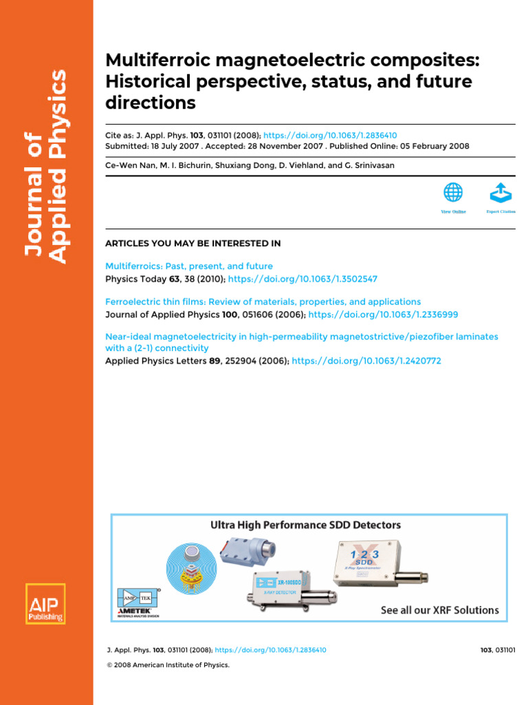 Multiferroic Magnetoelectric Composites Overview | PDF ...