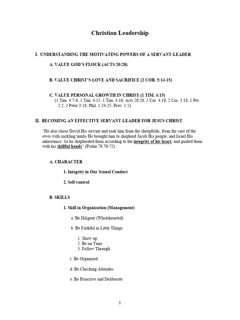 Biblical Church Leadership Notes 2009 | PDF | Elder (Christianity) | Jesus