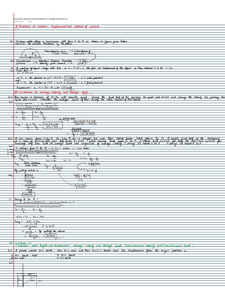 Kinematics Practice: Motion in Line | PDF