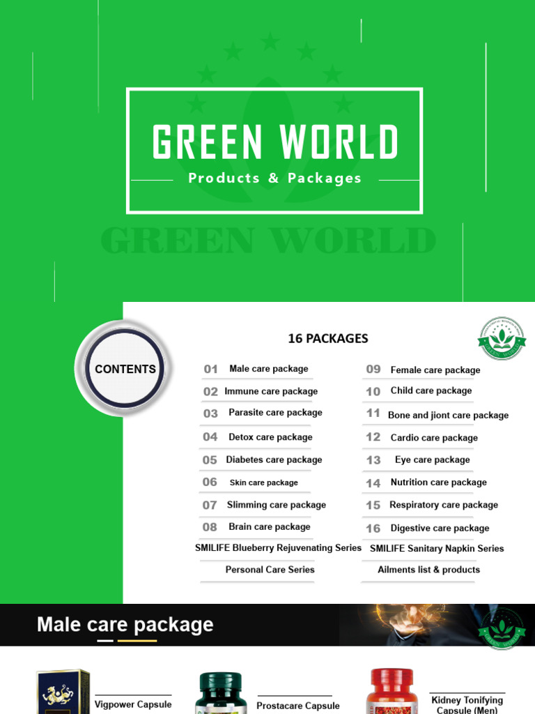 Green World Products & Packages Overview | PDF | Nutrition | Diet ...
