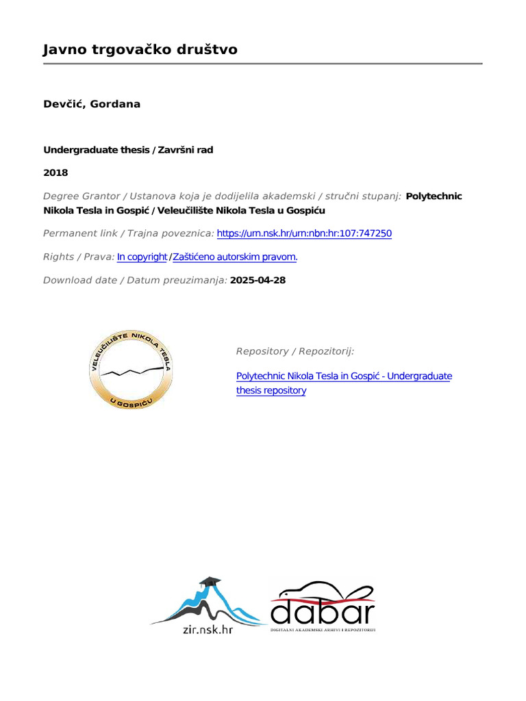 Devcic Gordana Velegs 2018 Zavrs Struc | PDF