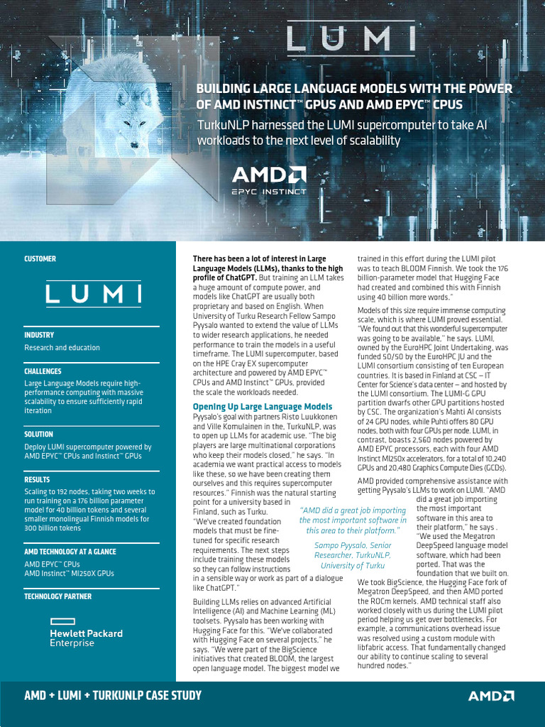 Building Llms With The Power of Instinct Gpus and Epyc Cpus | PDF | Graphics Processing Unit ...