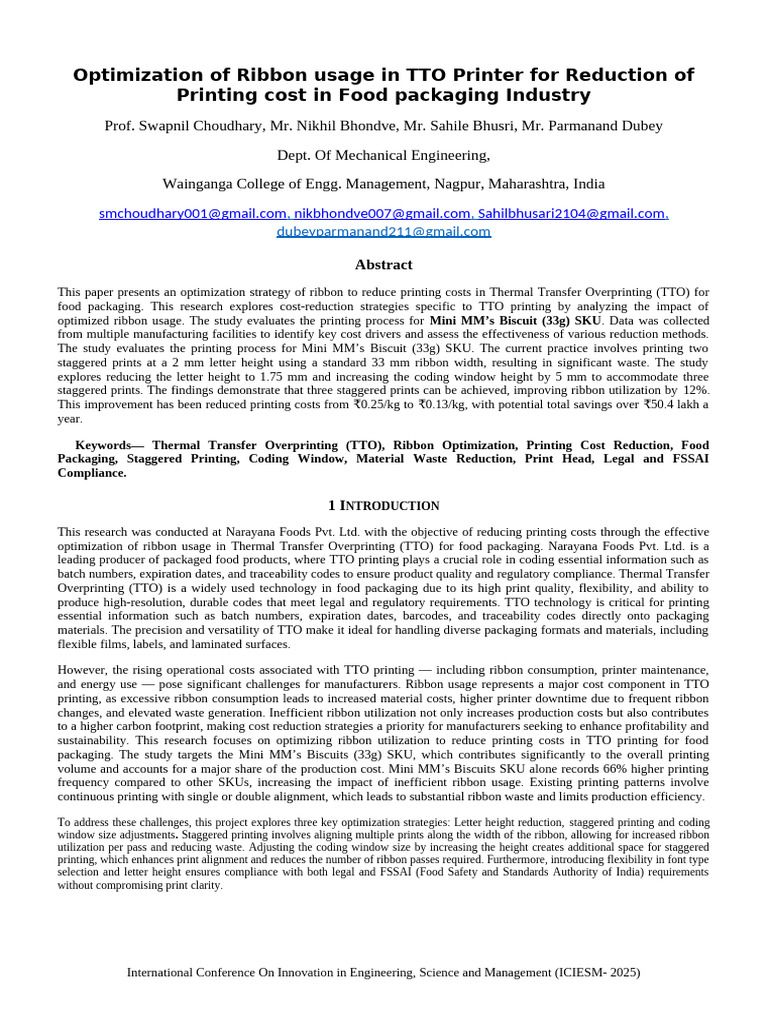 ICIESM2025 Cost Optimization Paper ID-ME - 04 - Edited | PDF | Printer ...