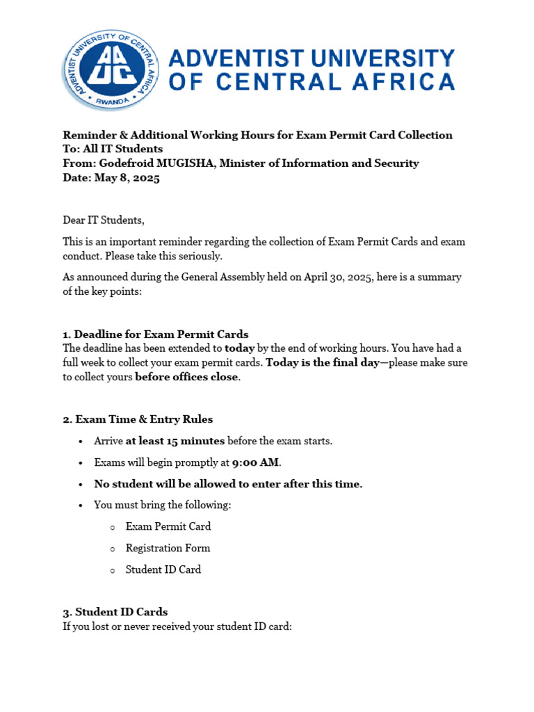 Serious Announcement | PDF