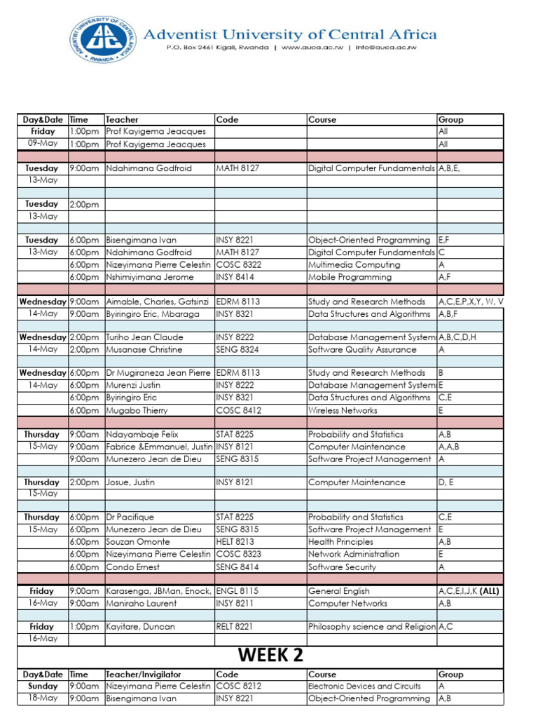 IT Provisional Final Exam Timetable 2024-2025 (2) 23april2025 | PDF | Computing | Information ...