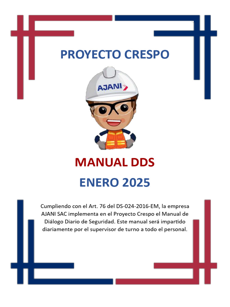 Manual DDS Enero 2025 | PDF | Seguridad y salud ocupacional | La seguridad
