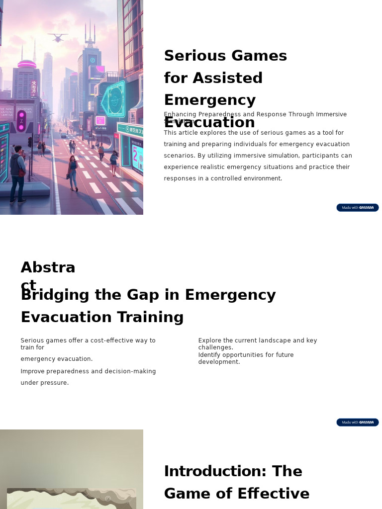 Serious Games for Emergency Evacuation Training | PDF | Virtual Reality ...