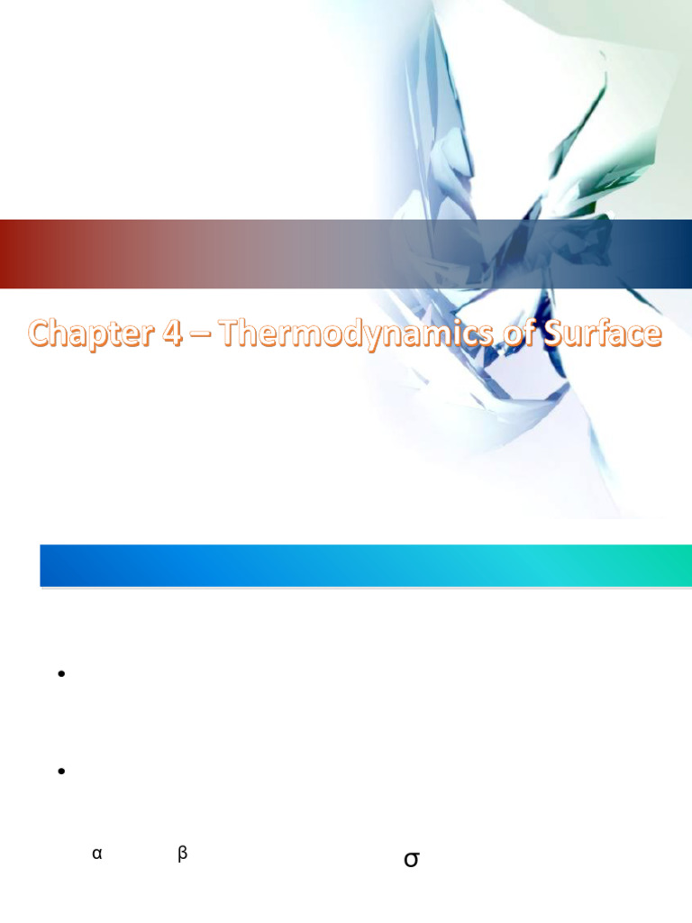 Colloid Chemistry - Chapter 4 - Thermodynamics of Surface - Edit | PDF | Adsorption | Condensed ...