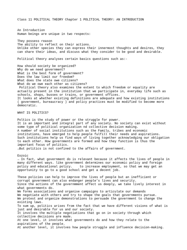 Introduction to Political Theory | PDF | Political Philosophy | Citizenship