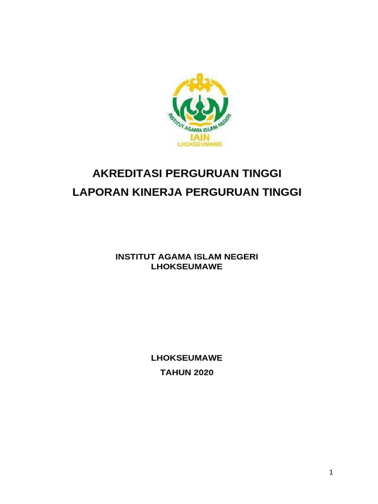 contoh Laporan Kinerja Perguruan Tinggi (LKPT) WORD | PDF
