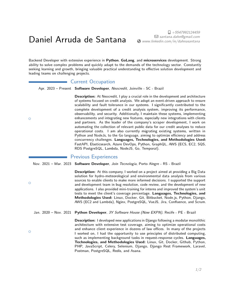 Dan Curriculum Vitae (En) 1 5 | PDF | Computing | Systems Engineering