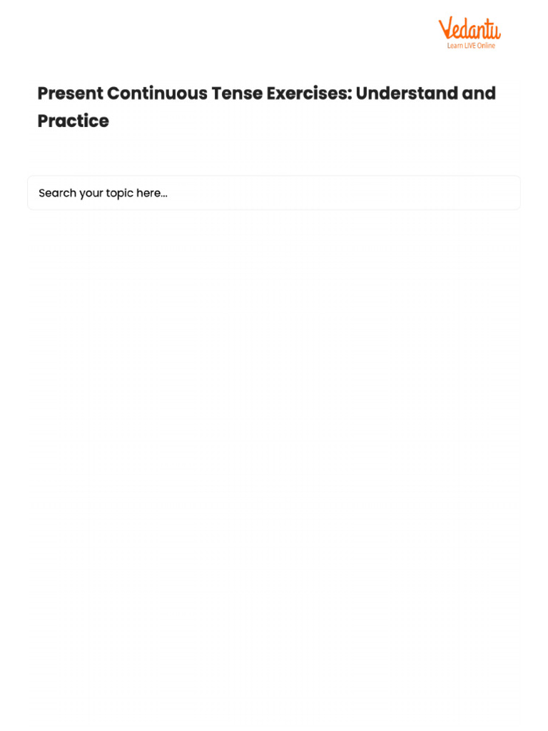 Present Continuous Tense Exercises Understand And Practice Pdf