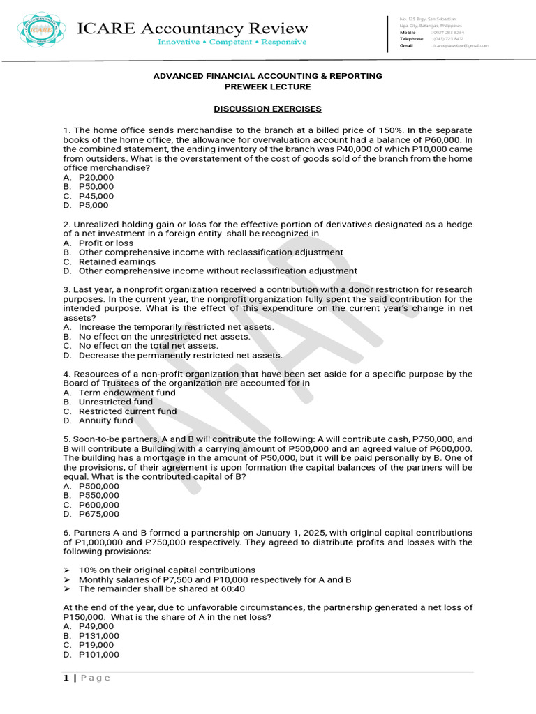 AFAR Preweek Lecture Part 1 Full | PDF | Franchising | Book Value