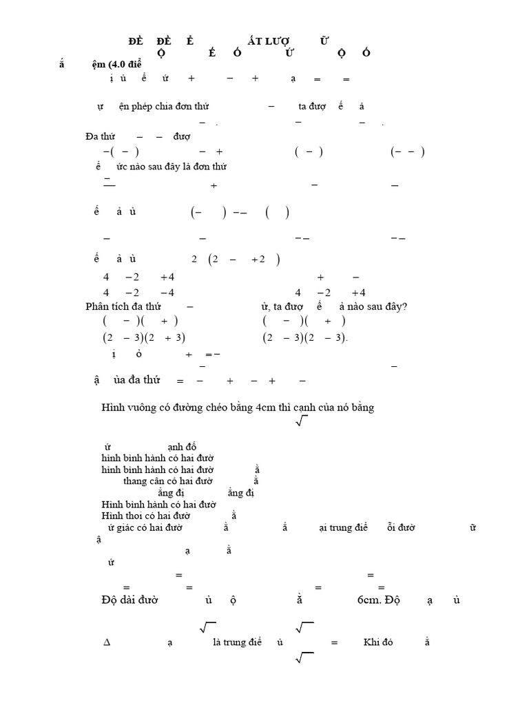 23 Đề Toan 8 Ghk 1 - Kntt | PDF