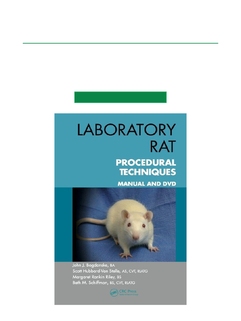 Laboratory Rat Procedural Techniques Manual and DVD 1st Edition Total ...