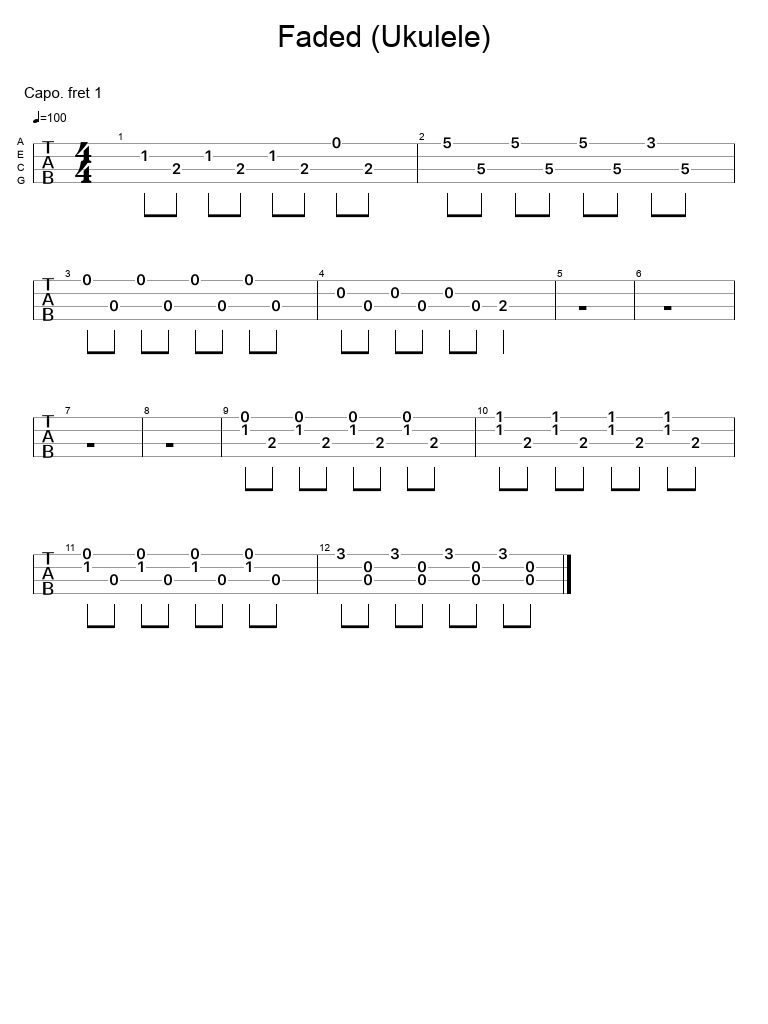 Faded (Ukulele) | PDF