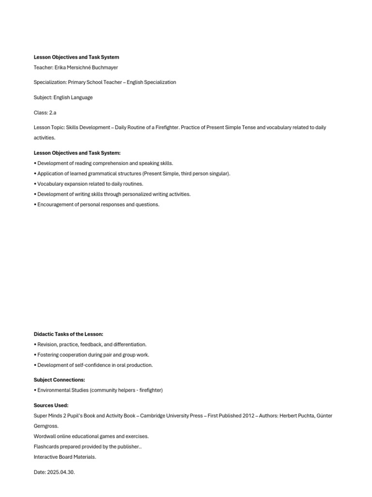 Lesson Plan and Reflection | PDF