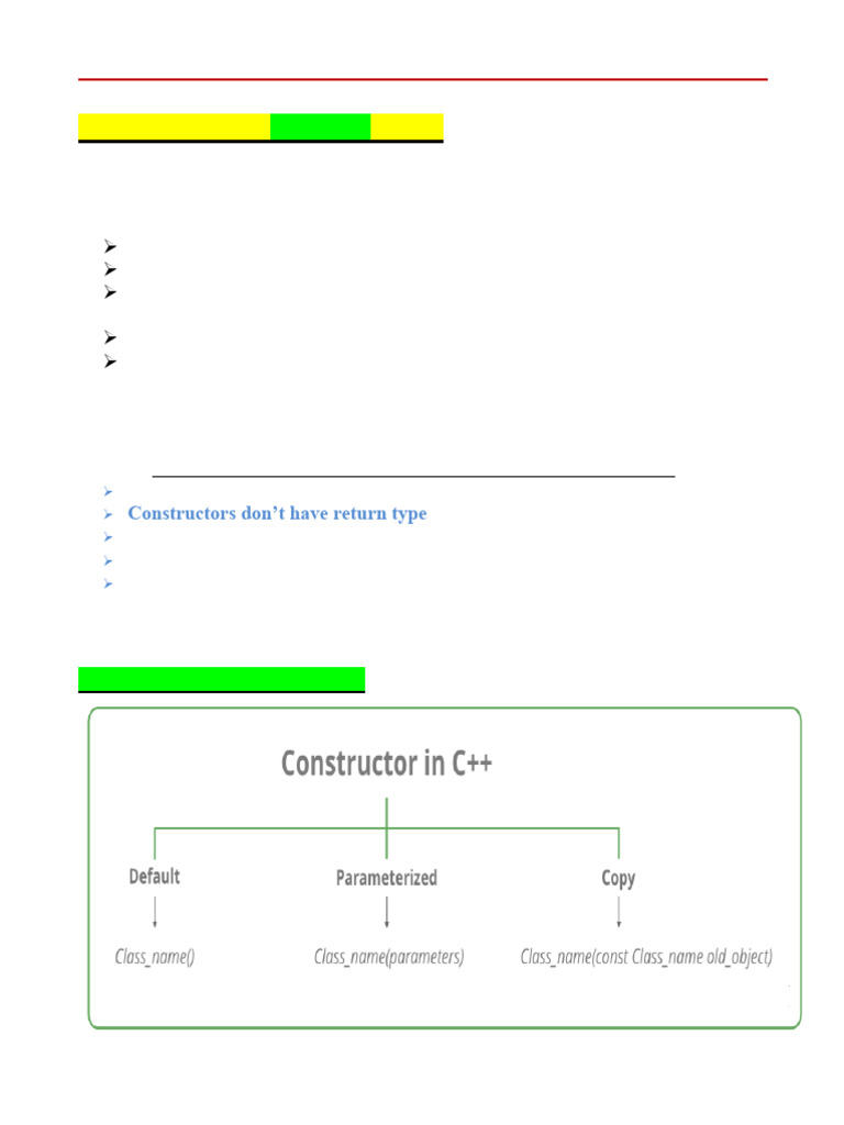 Unit 5 Part A Notes Of Oop Constructors Types And Destructors In C 1918