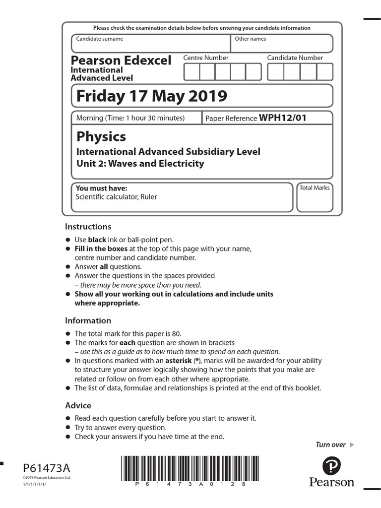 A Level Physics Unit 2 Past Papers | PDF | Oscillation | Photoelectric ...