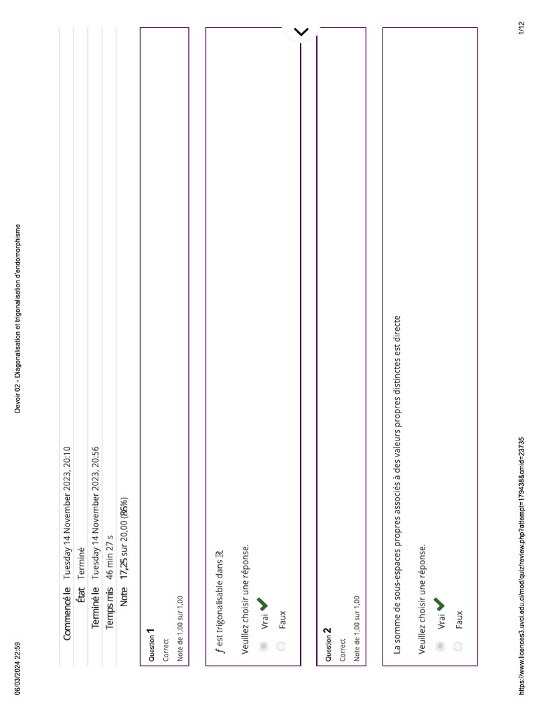 Devoir 02 - Diagonalisation Et Trigonalisation D'endomorphisme | PDF