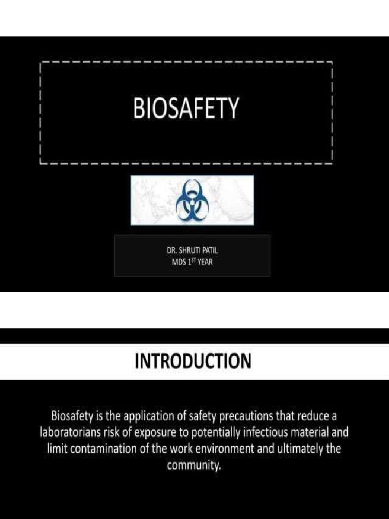 Biosafety U 3 | PDF